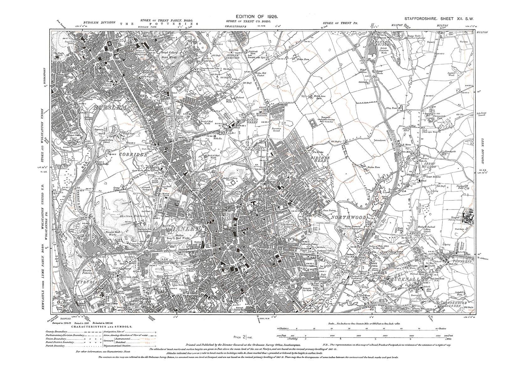 Staffordshire - Old Ordnance Survey maps, 1:10560 scale (6inch to the ...
