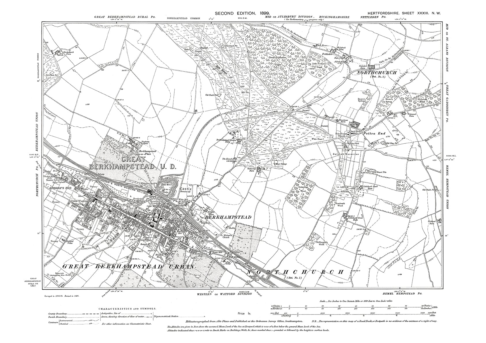 Hertfordshire - Old Ordnance Survey maps, 1:10560 scale (6inch to the ...