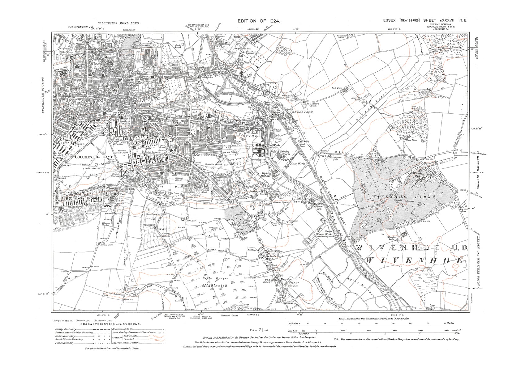 Essex - old Ordnance Survey maps at 1:10560 scale (6 inches to the mil ...