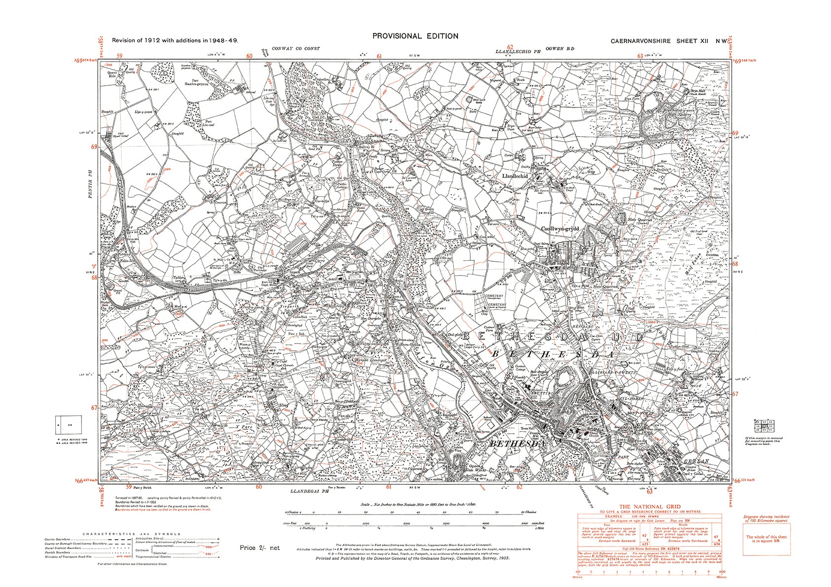 Caernarvonshire - Old Ordnance Survey maps, 1:10560 scale (6inch to th ...
