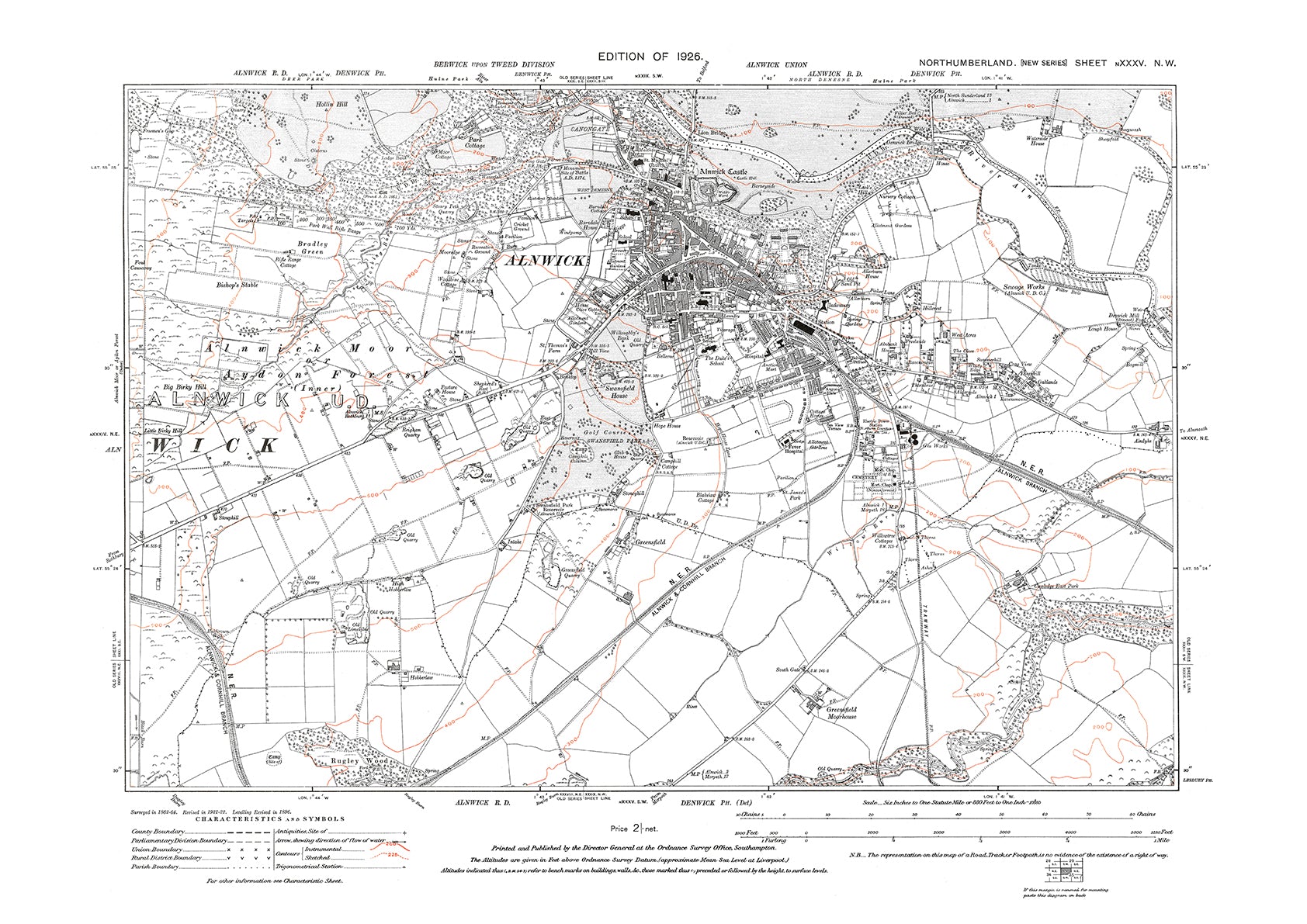 Northumberland - Old Ordnance Survey maps, 1:10560 scale (6inch to the ...