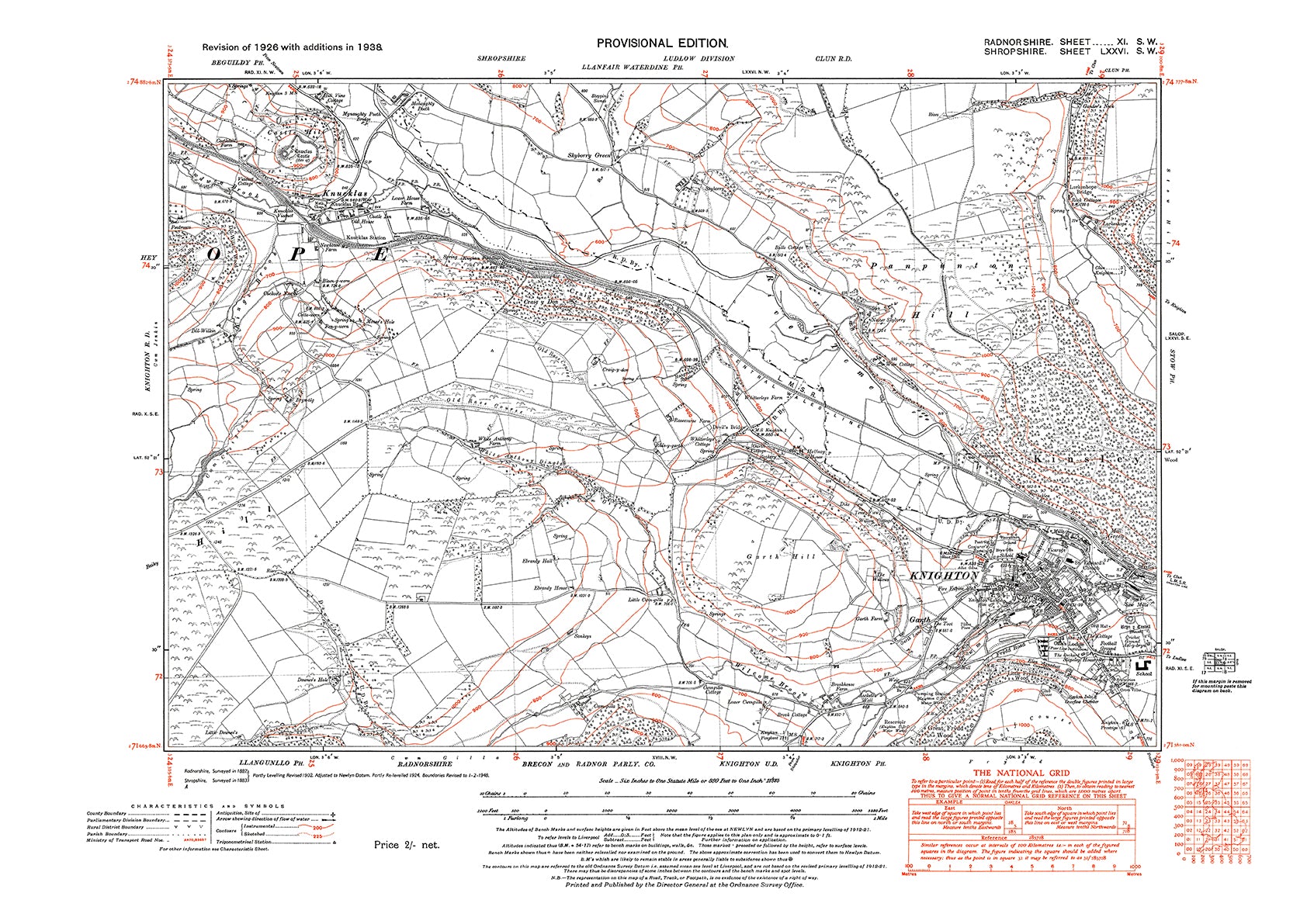 Radnorshire - Old Ordnance Survey maps, 1:10560 scale (6inch to the mi ...