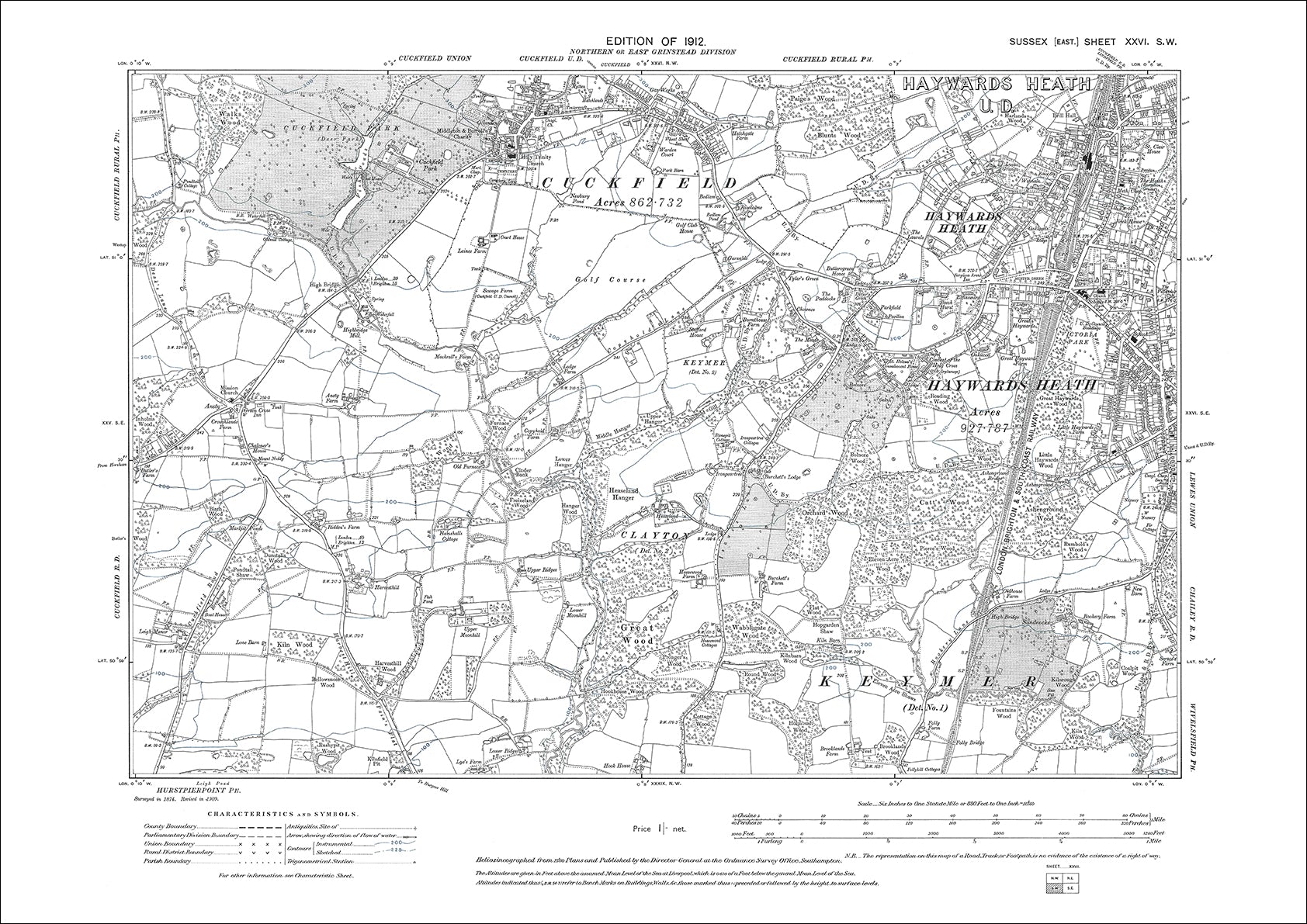 Sussex - Old Ordnance Survey maps, 1:10560 scale (6inch to the mile ...