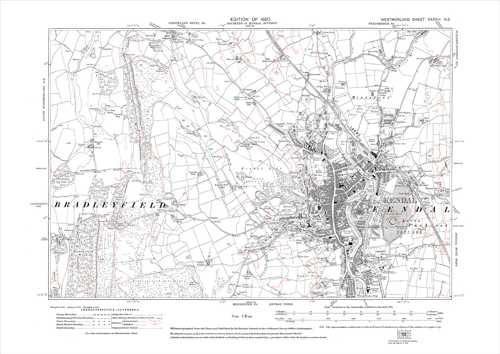 Westmoreland - Old Ordnance Survey maps, 1:10560 scale (6inch to the m ...