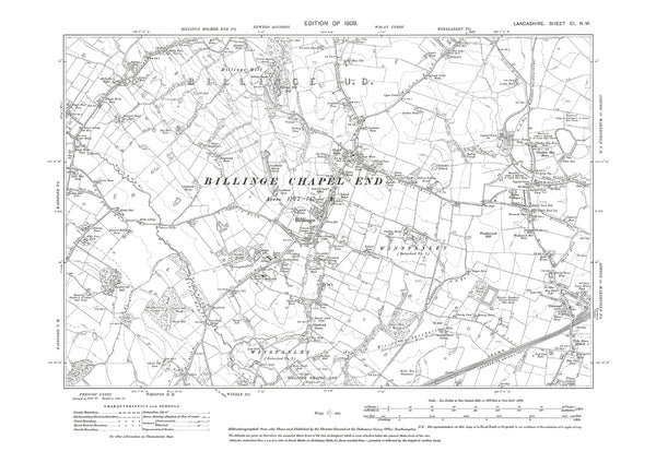 Billinge - Lancashire in 1909 : 101NW – Old Map Downloads