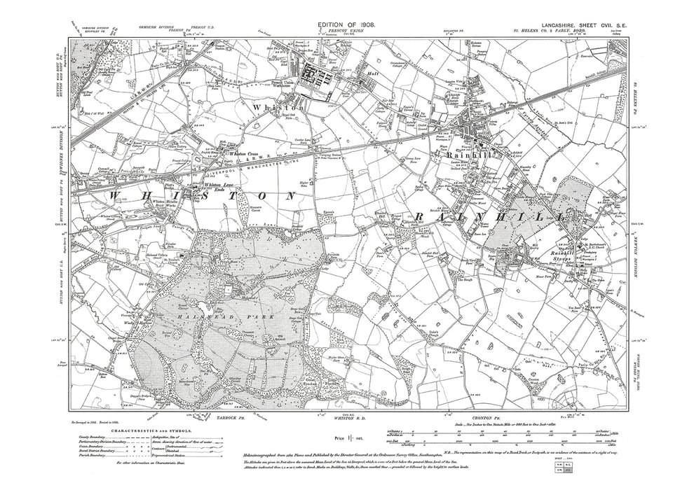 Rainhill, Whiston - Lancashire in 1908 : 107SE – Old Map Downloads