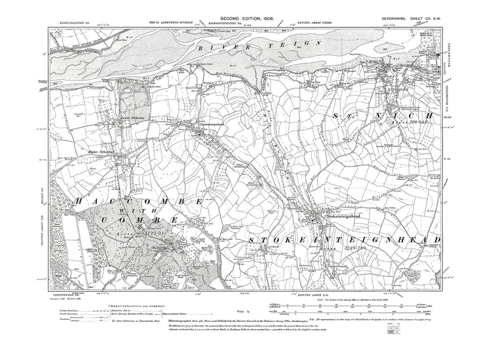 Teignmouth Ringmore, Stokeinteignhead, Old Map Devon 1906: 110SW – Old ...