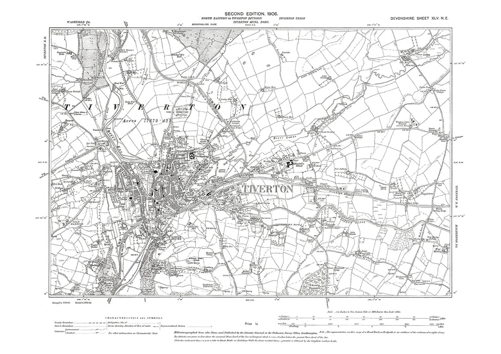 Tiverton, Old Map Devon 1906: 45NE – Old Map Downloads