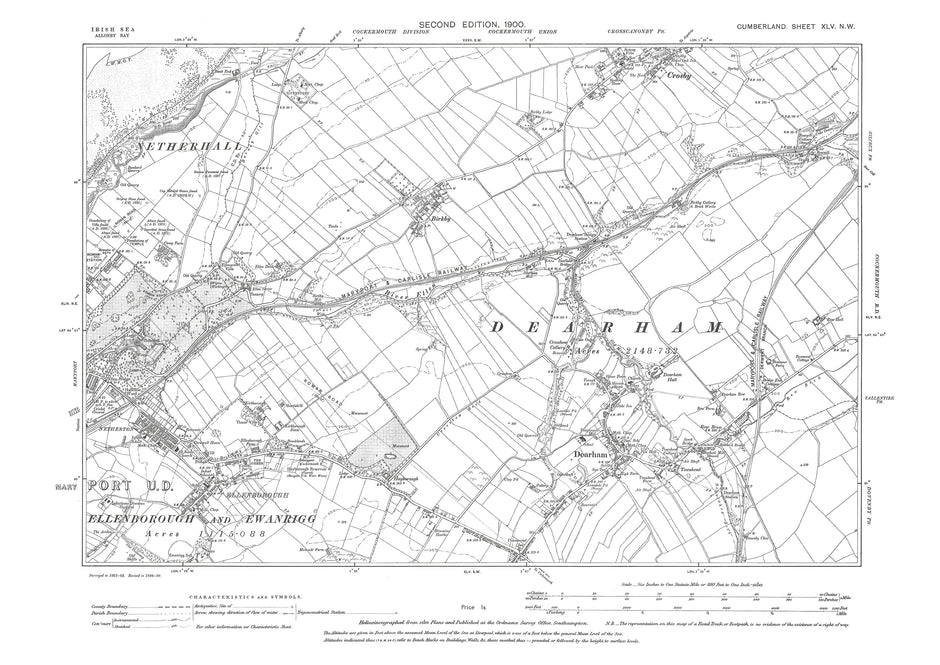 Cumberland - old Ordnance Survey maps at 1:10560 scale (6 inches to th ...