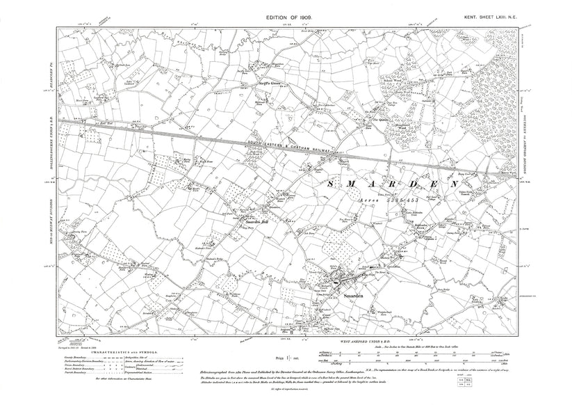 Smarden, old map Kent 1909: 63NE – Old Map Downloads