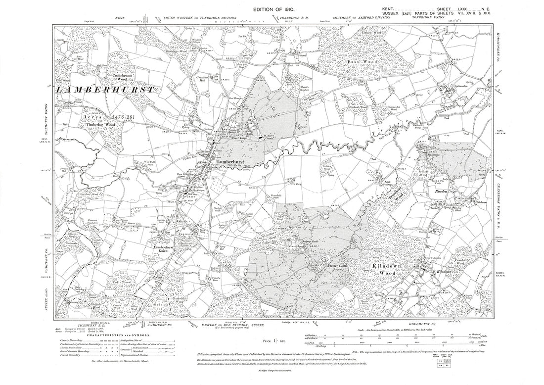 Lamberhurst, old map Kent 1910: 69NE – Old Map Downloads
