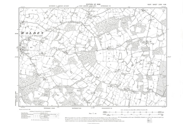 Halden, old map Kent 1908: 72NW – Old Map Downloads