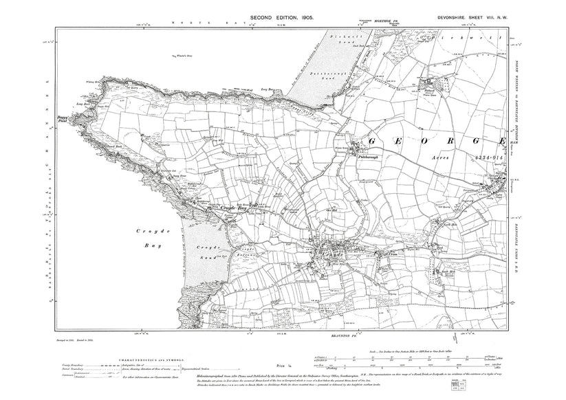Croyde, Croyde Bay, Georgeham (west), Old Map Devon 1905: 8NW – Old Map ...
