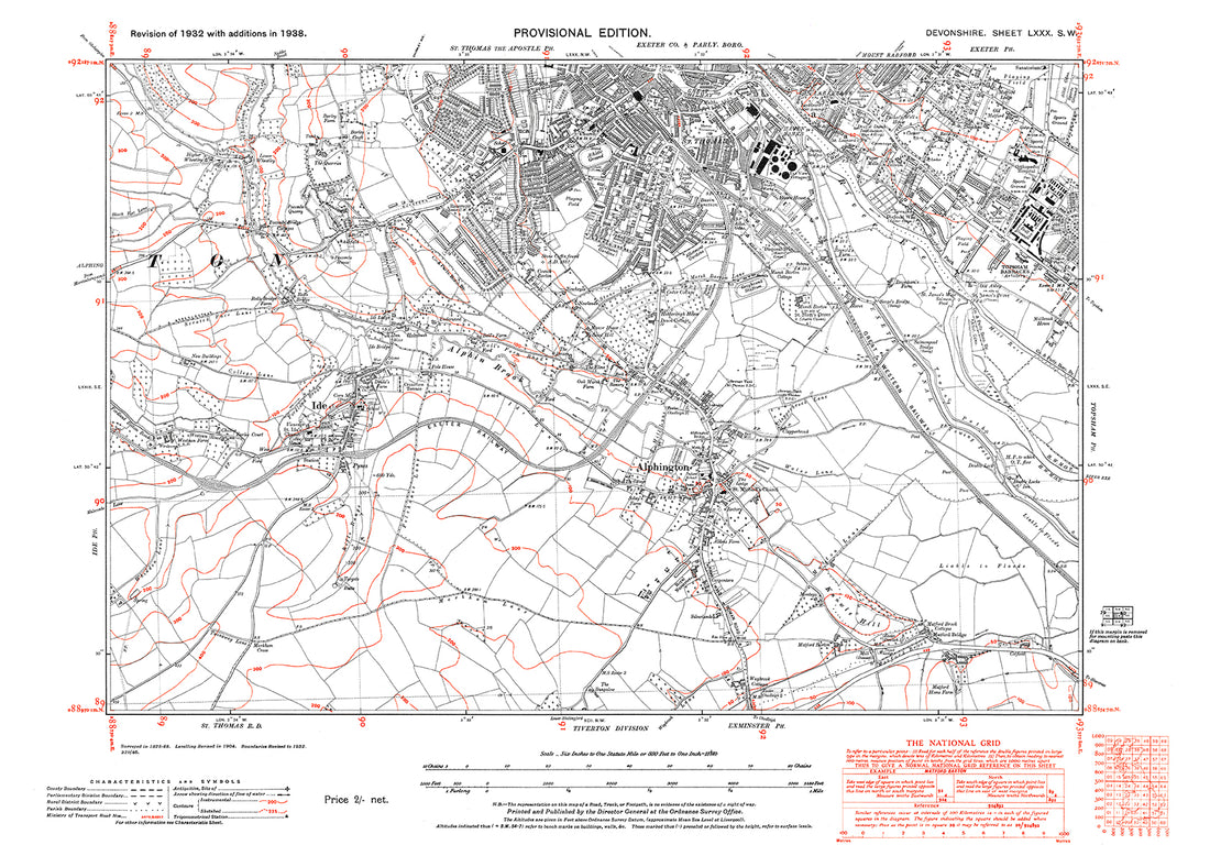 Exeter (south), Alphington, Ide, Old Map Devon 1938: 80SW – Old Map ...