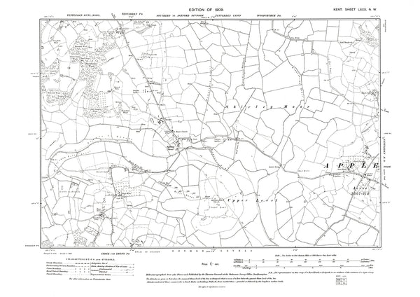 Snave, old map Kent 1908: 80NW – Old Map Downloads