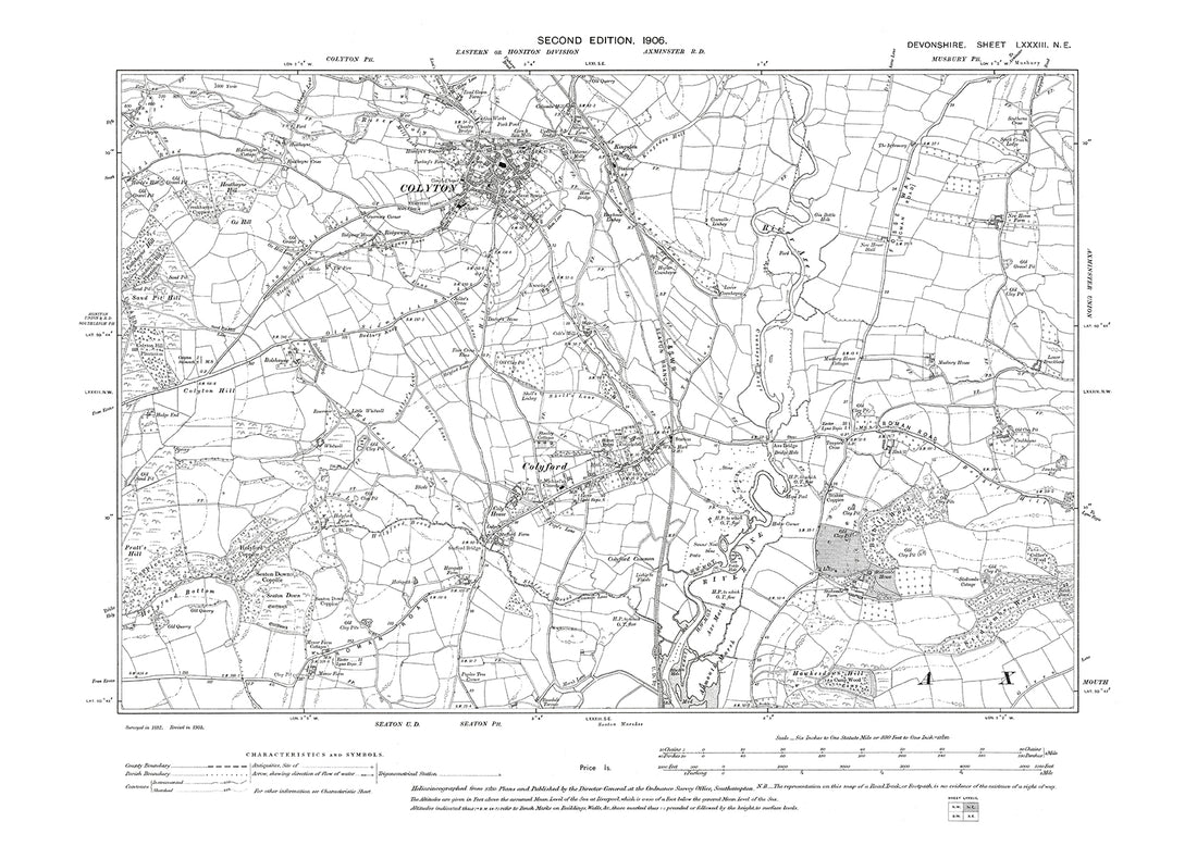 Colyton, Colyford, Old Map Devon 1906: 83NE – Old Map Downloads