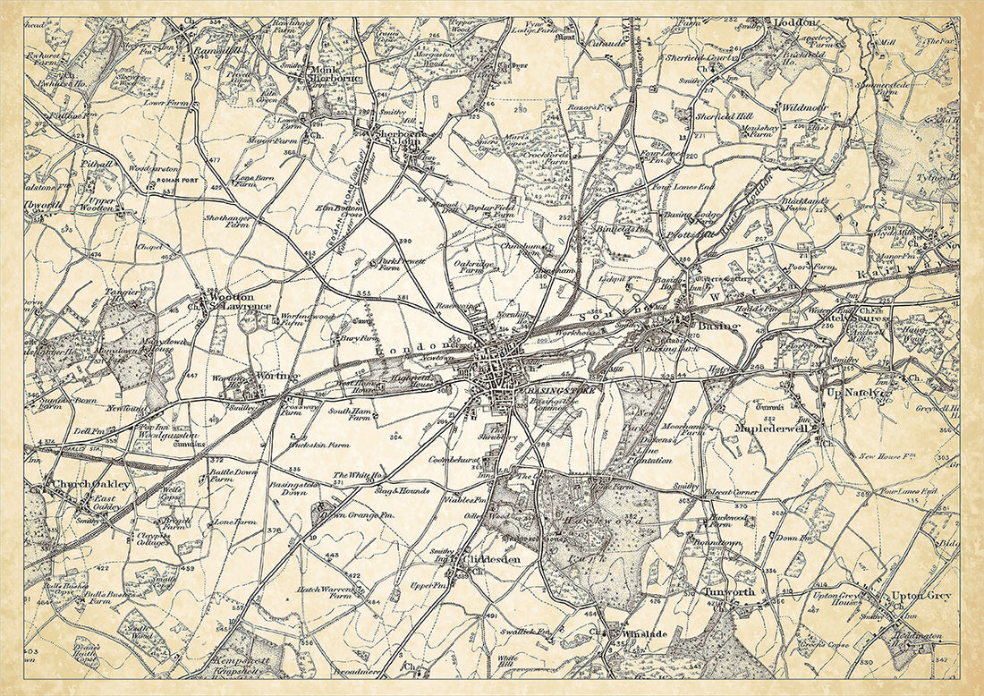Basingstoke in 1898, showing the town and the surrounding area – Old ...