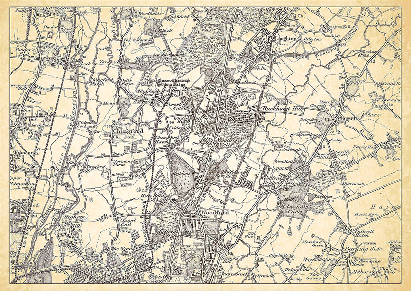 Chingford in 1898, showing the town and the surrounding area – Old Map ...