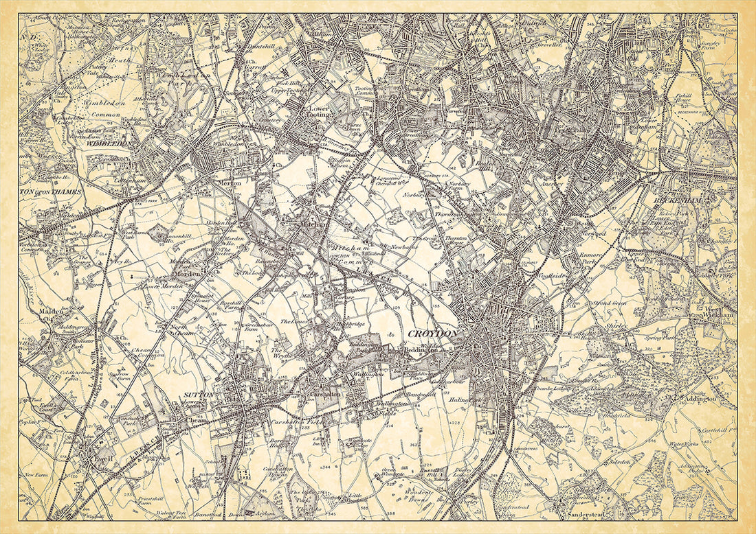 Croydon in 1898, showing the town and the surrounding area – Old Map ...