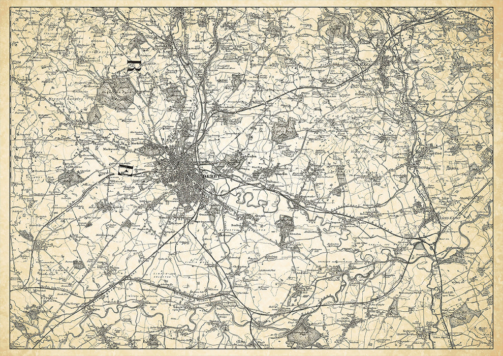 Derby in 1898, showing the town and the surrounding area – Old Map ...