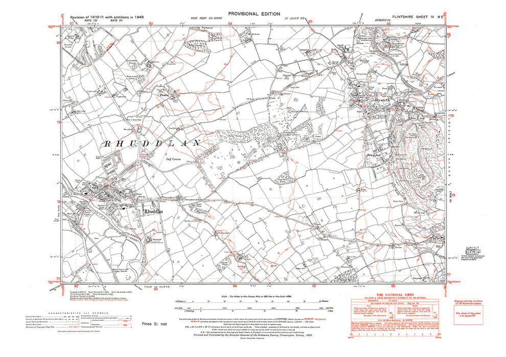 Rhuddlan, Dyserth, old map Flintshire 1949: 4NE – Old Map Downloads
