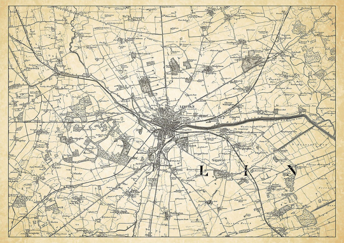 Lincoln in 1898, showing the town and the surrounding area – Old Map ...