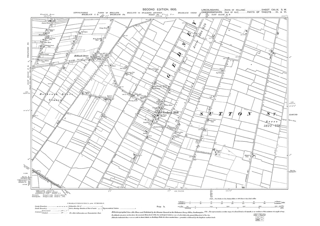 Gedney Hill, Holbeach Drove, Lincolnshire in 1905 : 149SW – Old Map ...