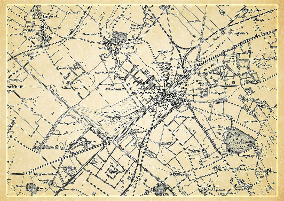 Newmarket in 1898, showing the town and the surrounding area – Old Map ...