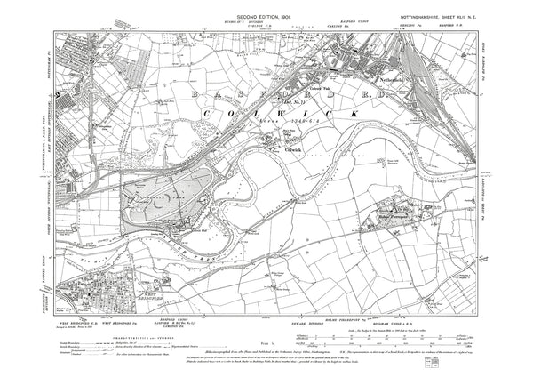 Nottingham (east), Netherfield, Colwick, West Bridgford, old map Notts ...