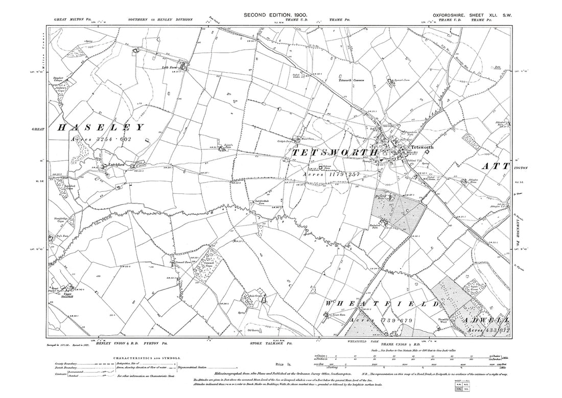Tetsworth, Oxfordshire in 1900: 41SW – Old Map Downloads