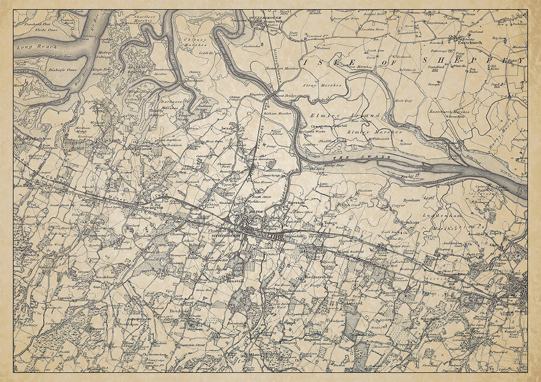 Sittingbourne in 1898, showing the town and the surrounding area – Old ...