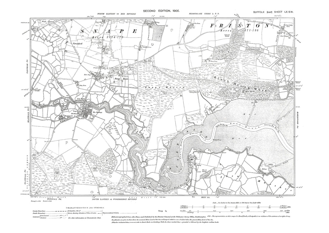 Snape Street, Snape Maltings, old map Suffolk 1905: 60SW – Old Map ...