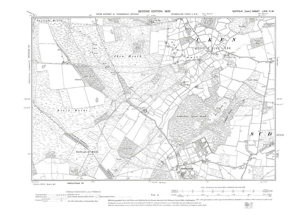 Sudbourne, Iken, old map Suffolk 1905: 69NW – Old Map Downloads
