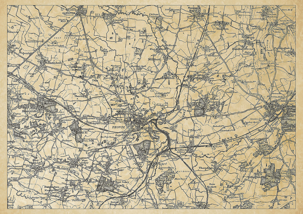 Yeovil in 1898, showing the town and the surrounding area – Old Map ...
