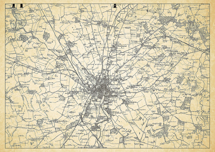 York in 1898, showing the town and the surrounding area – Old Map Downloads