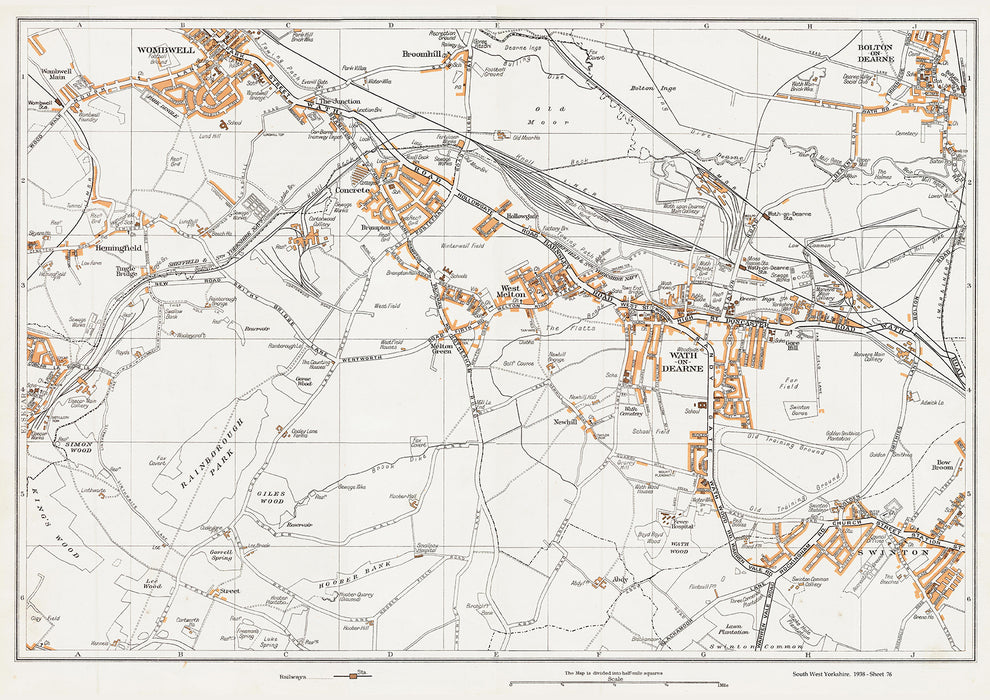 Yorkshire in 1938 Series - Wath on Dearne, Wombwell (south) area - YK ...