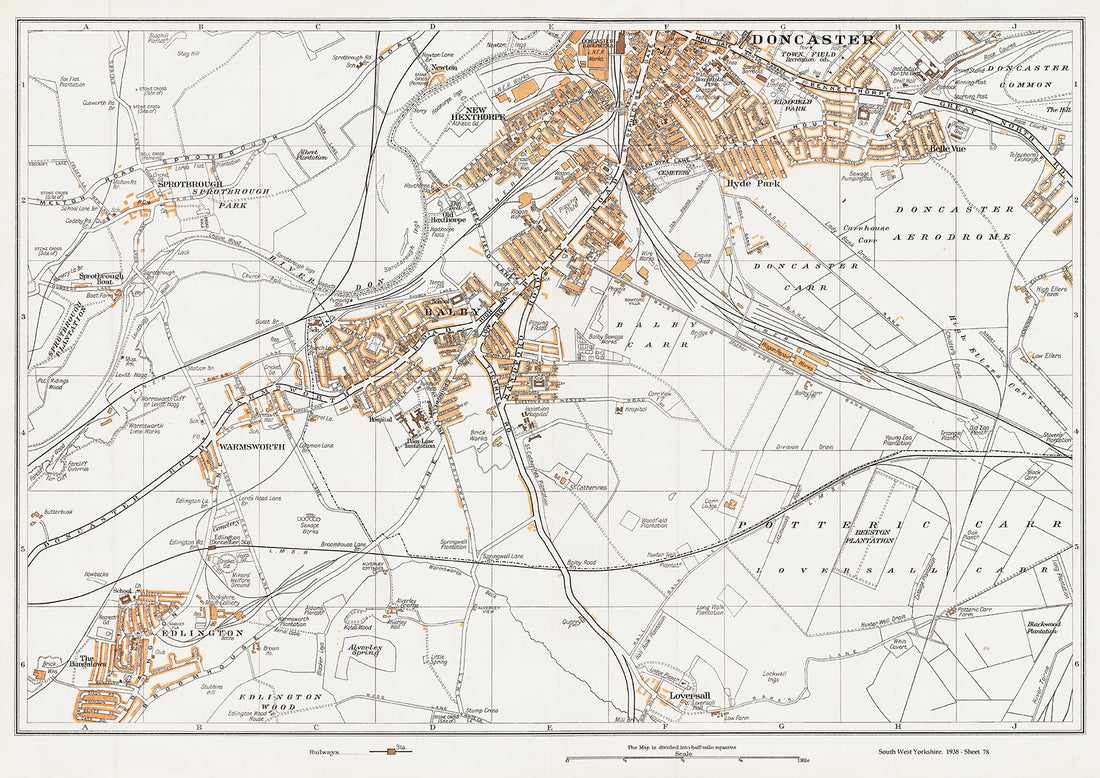 Yorkshire in 1938 Series - Doncaster (south), Balby, Edlington area ...