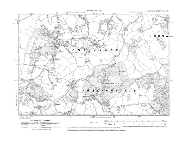 A 1913 map showing Spencers Wood, Swallowfield in Berkshire - OS 1:105 ...