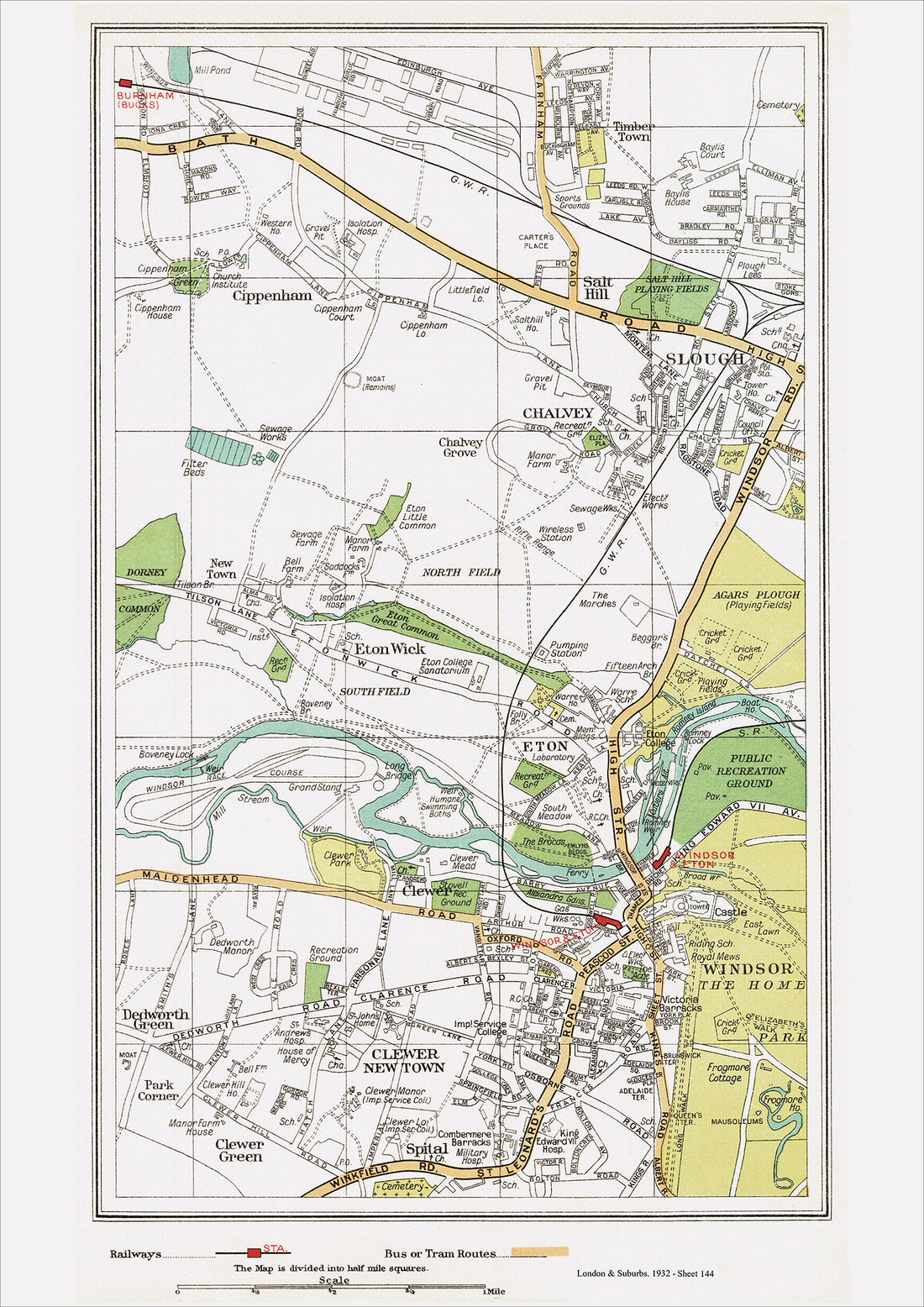 London in 1932 Series - Windsor, Eton, Slough area (Lon1932-144) – Old ...