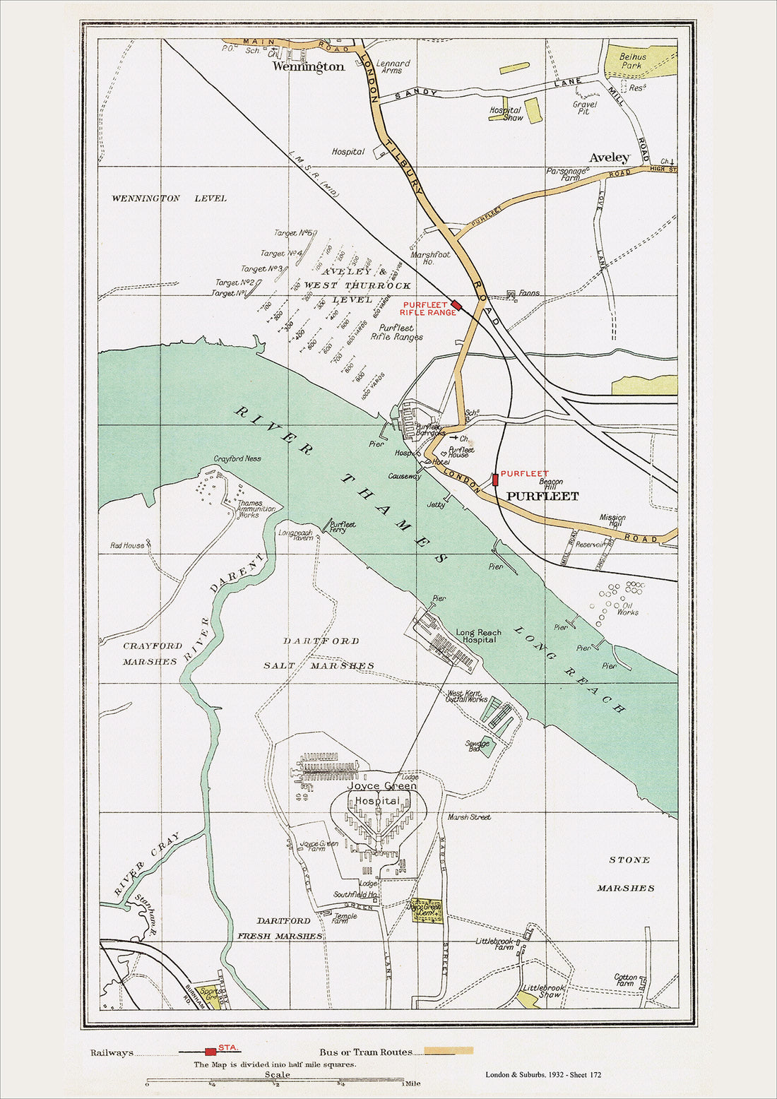 London in 1932 Series - Purfleet area (Lon1932-172) – Old Map Downloads