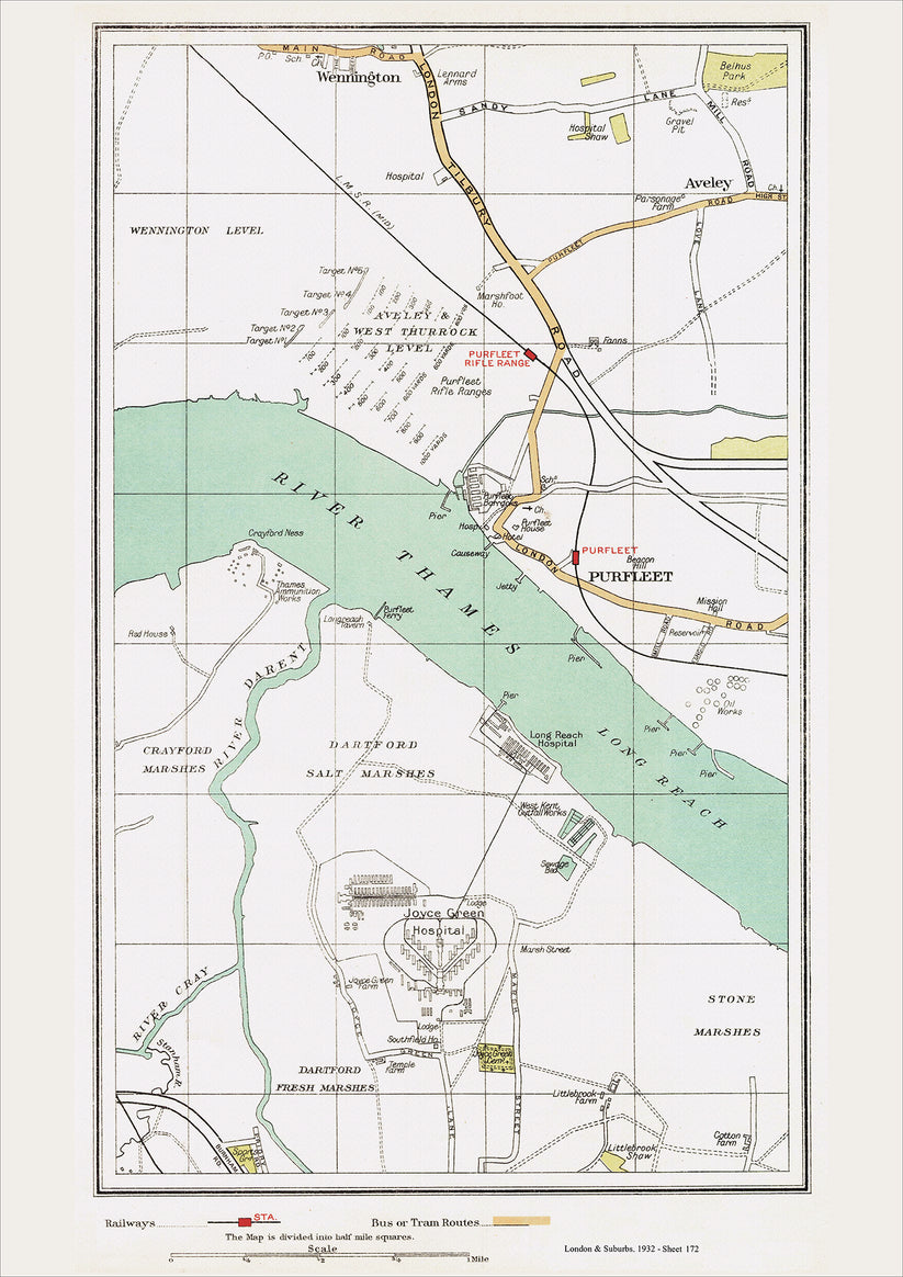 London in 1932 Series - Purfleet area (Lon1932-172) – Old Map Downloads
